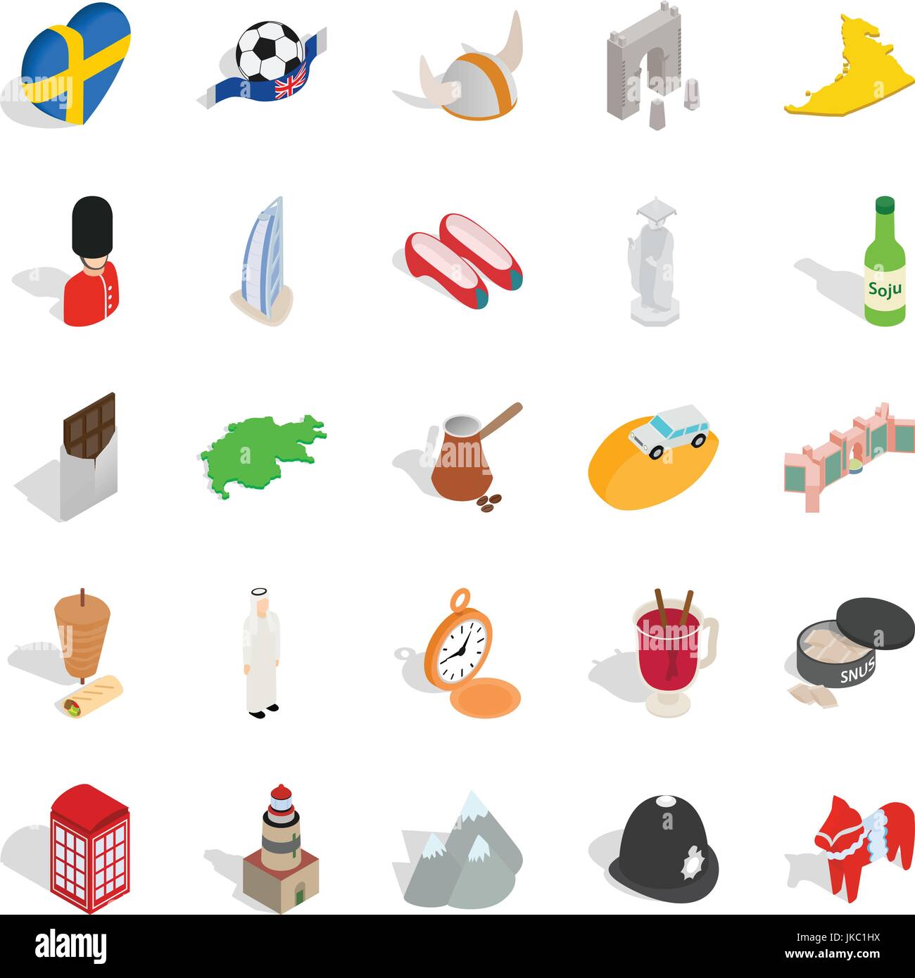 Western Europe icons set, isometric style Stock Vector Image & Art - Alamy