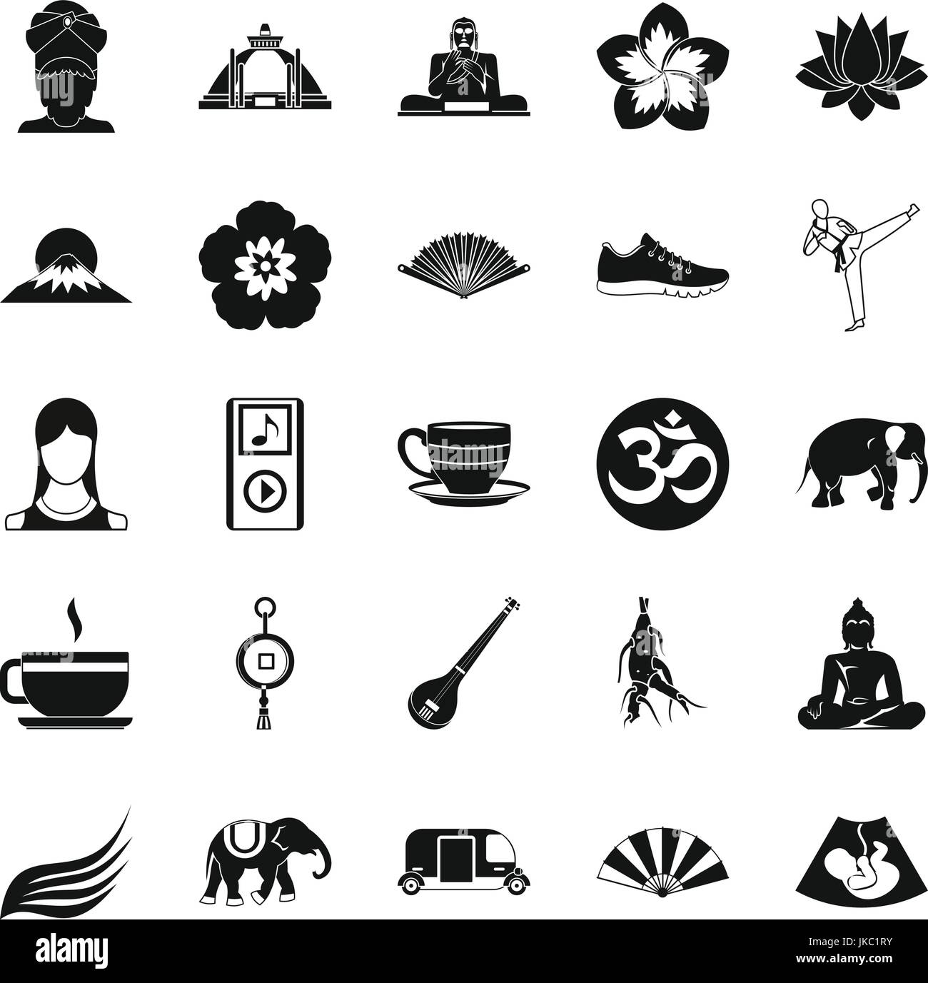 Japanese culture icons set, simple style Stock Vector Image & Art - Alamy