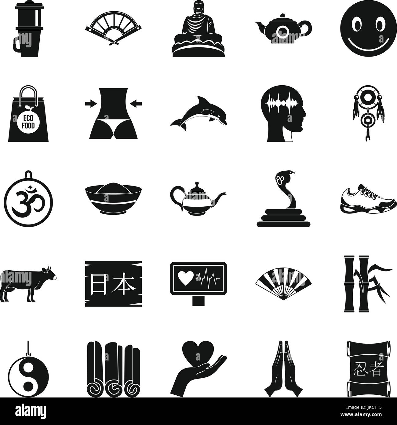 Buddhism icons set, simple style Stock Vector Image & Art - Alamy