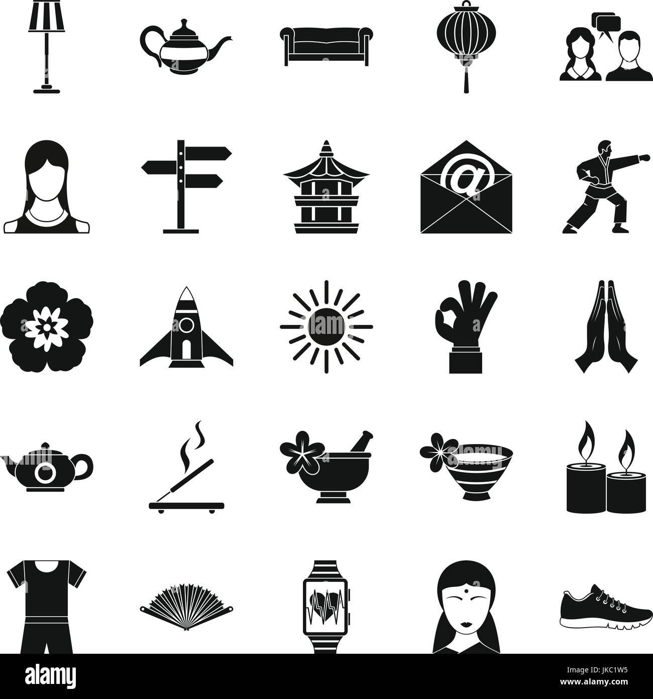Asia icons set, simple style Stock Vector Image & Art - Alamy