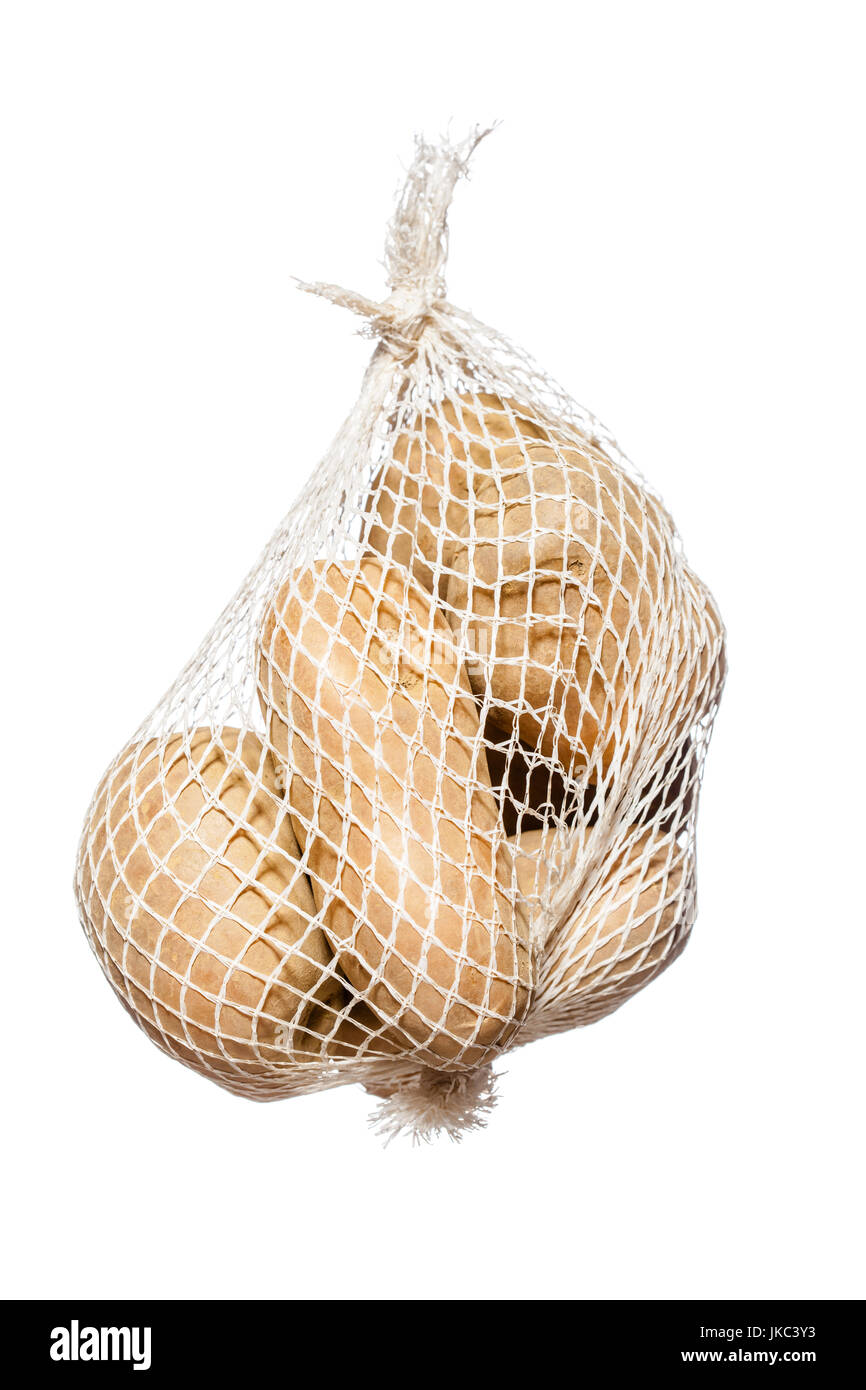 bunch fresh potatoes in a white mesh bag Stock Photo - Alamy