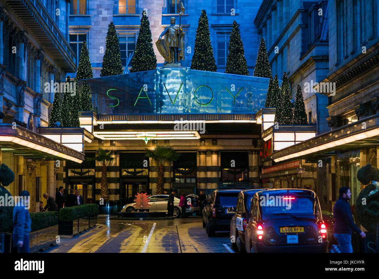 England, London, The Strand, the Savoy Hotel, evening Stock Photo - Alamy