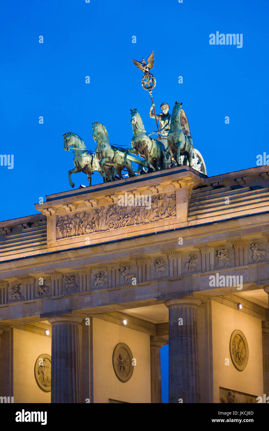 Germany, Berlin, Mitte, Brandenburger Tor, Brandenburg Gate, detail of ...