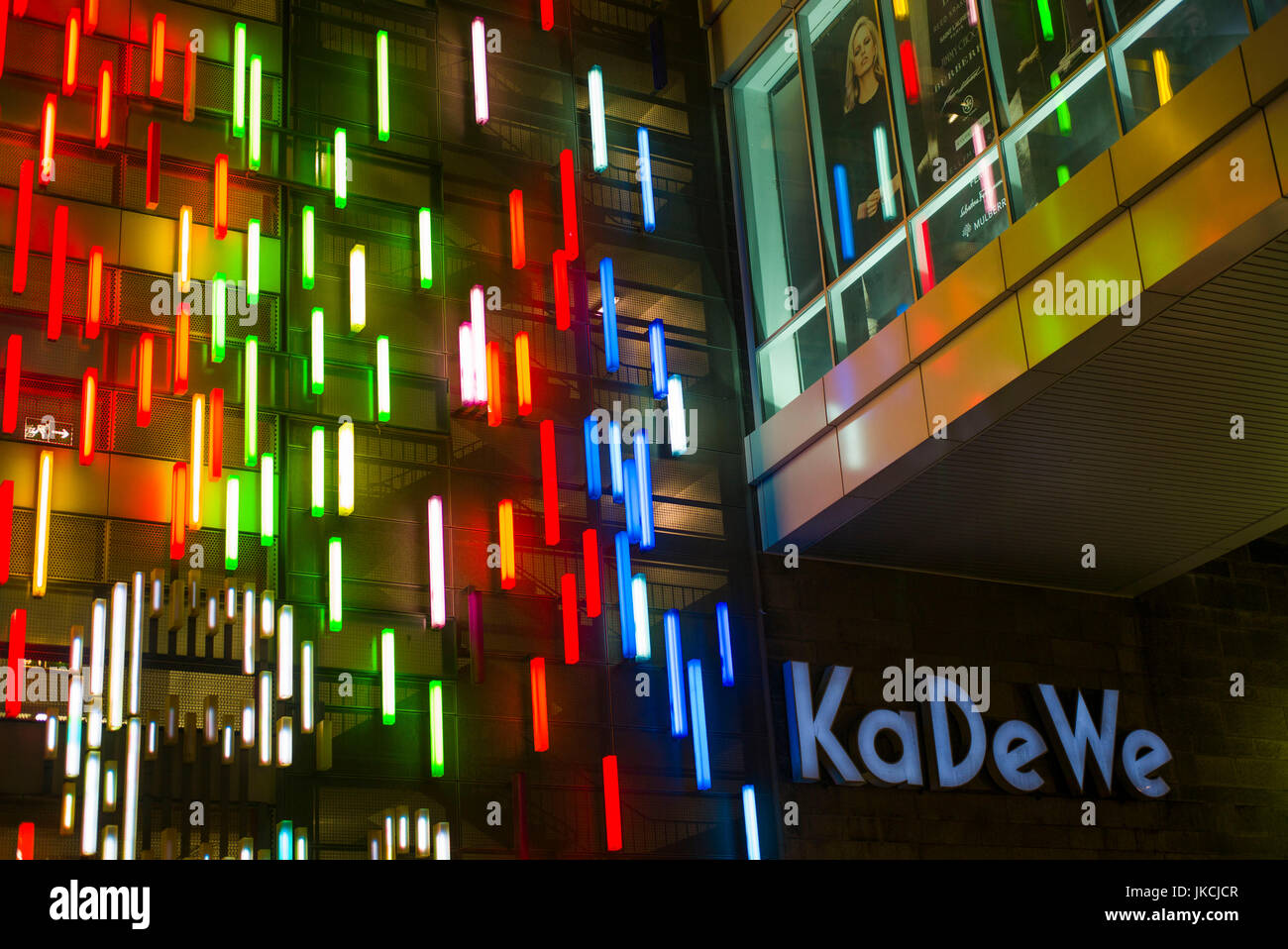 Germany, Berlin, Charlottenburg, KaDeWe Department Store, neon sign ...