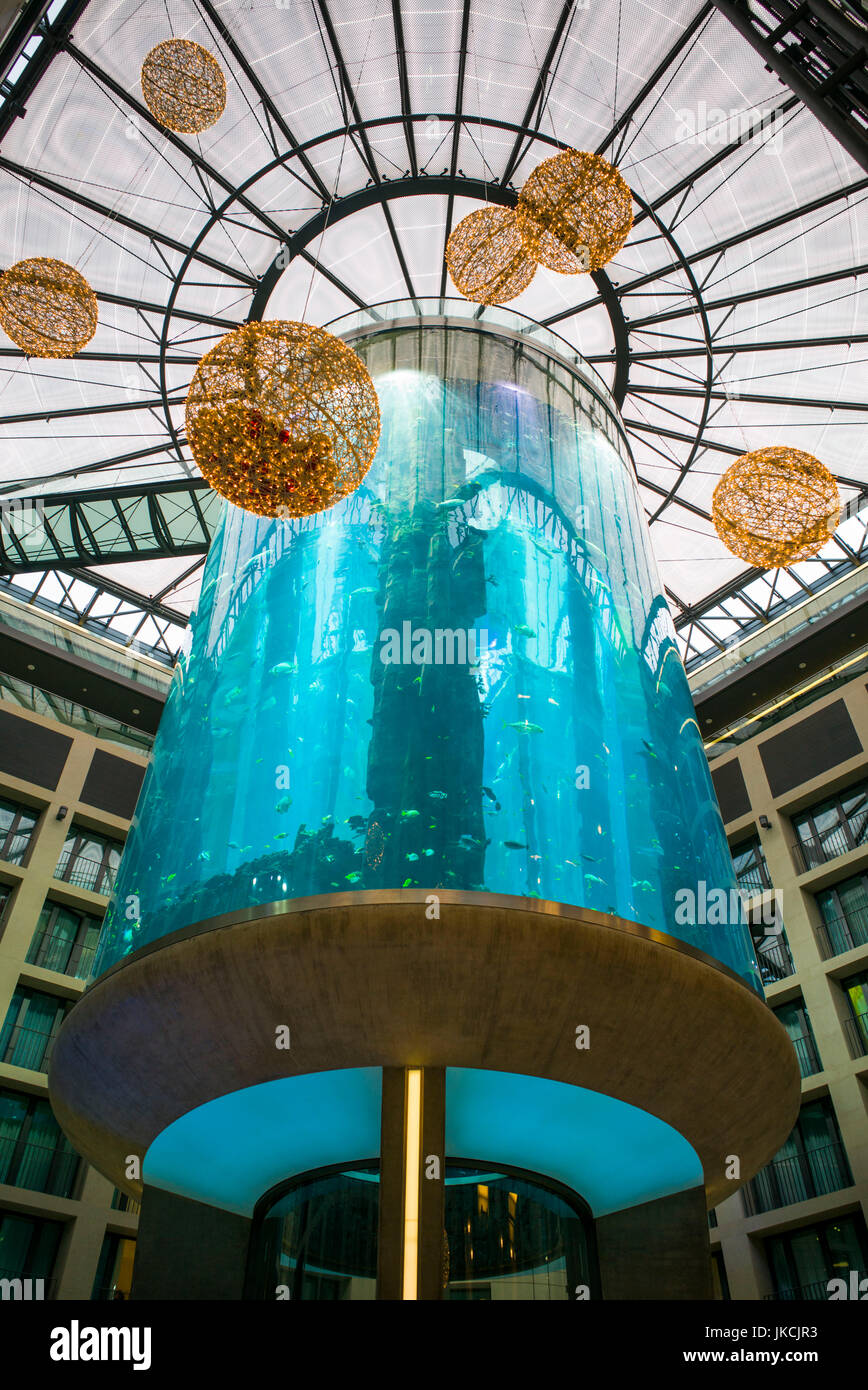 Germany, Berlin, Museum Insel, Radisson Blu Hotel interior, aquarium ...