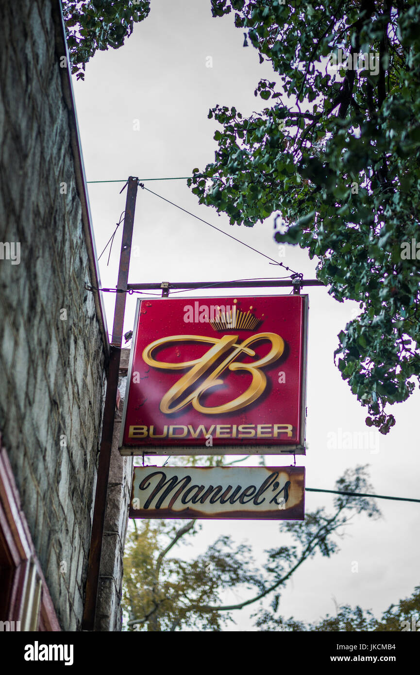 USA, Georgia, Atlanta, sign for famous Manuel's Tavern bar Stock Photo ...