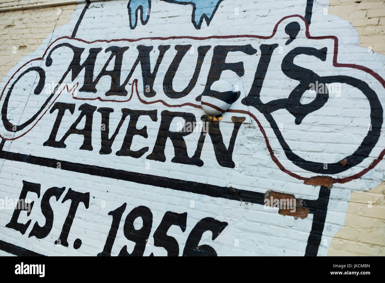 USA, Georgia, Atlanta, sign for famous Manuel's Tavern bar Stock Photo ...