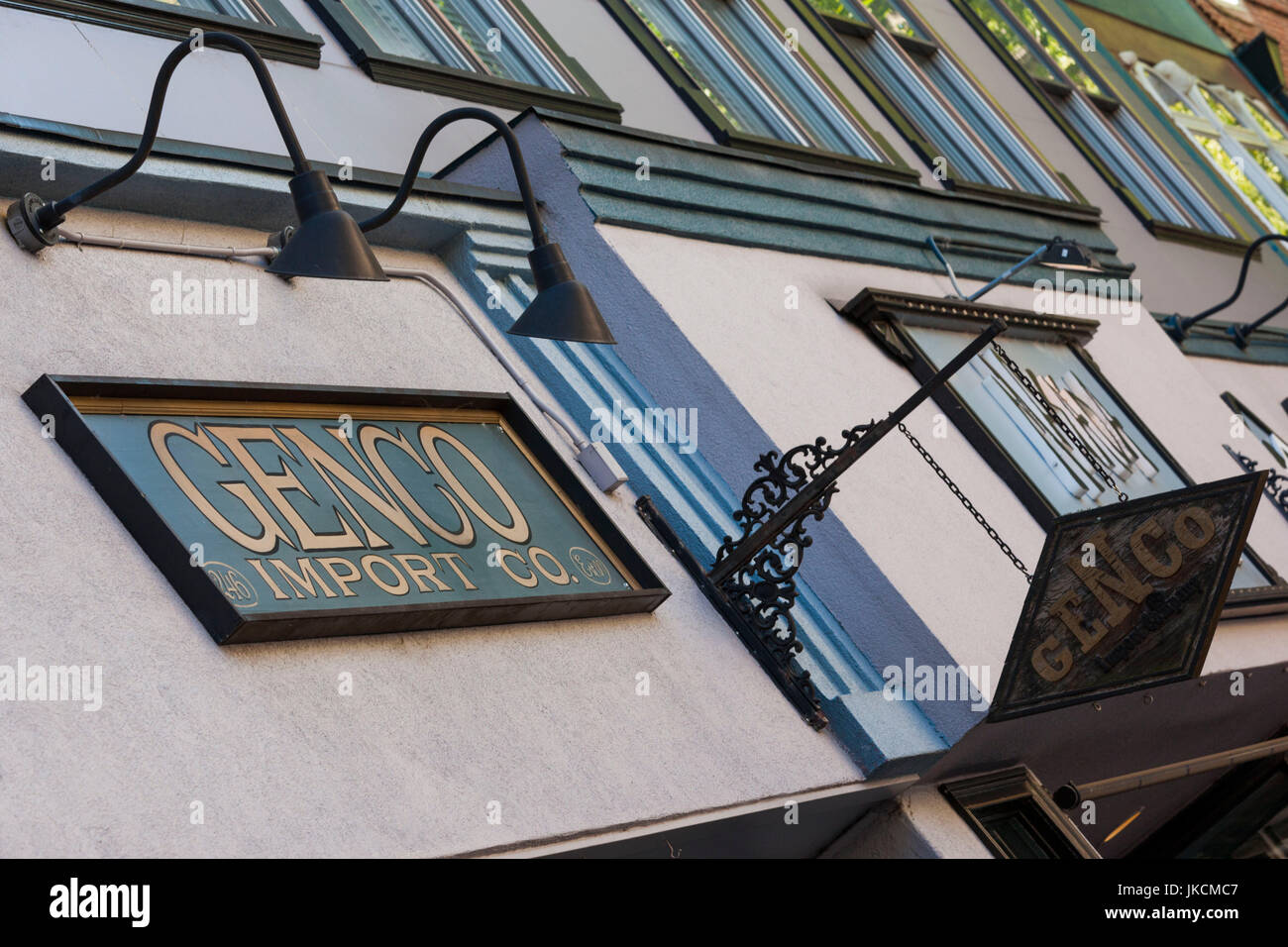 USA, Georgia, Athens, sign for Genco Import Co., refers to olive oil ...