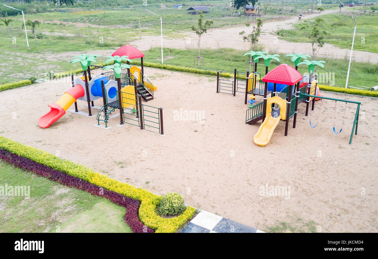 top view of children playground in public park Stock Photo - Alamy