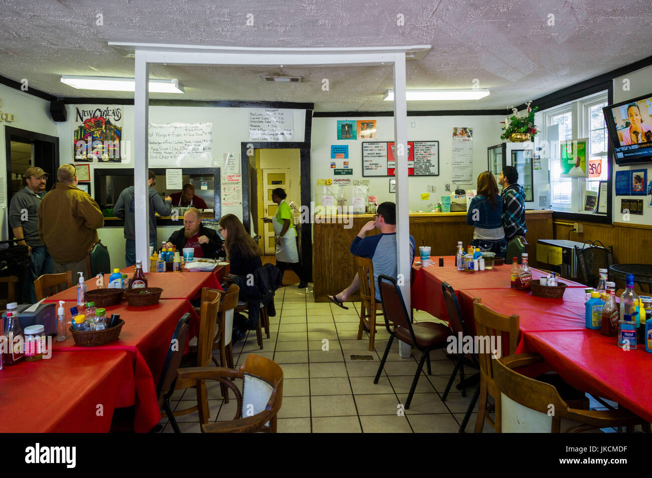 USA, Georgia, Athens, Weaver D's soul food restaurant, interior Stock ...