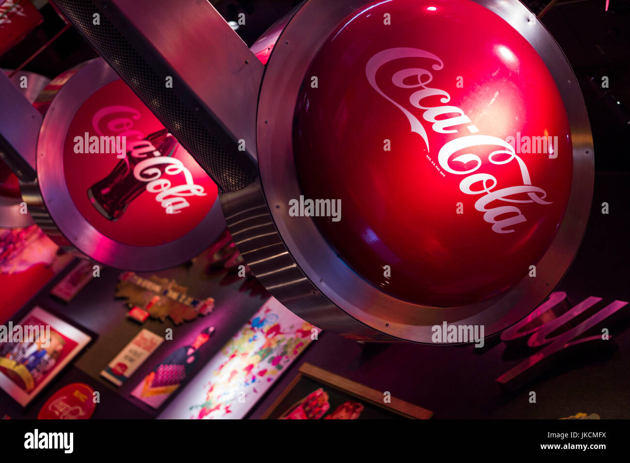 USA, Georgia, Atlanta, Coca Cola World, museum to Coca Cola, interior ...