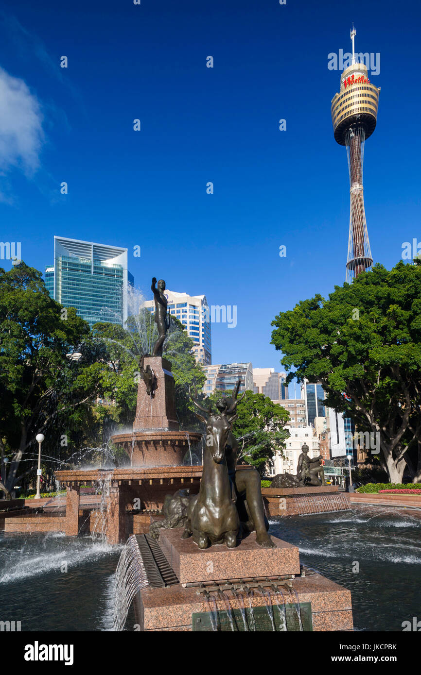 Sydney tower from hyde park hi-res stock photography and images - Alamy