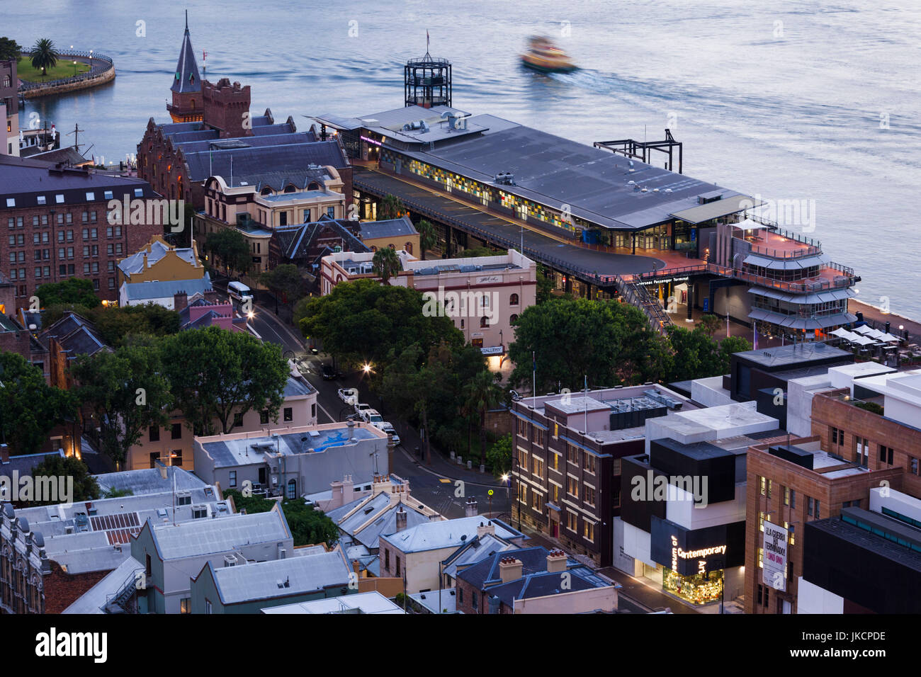 Australia, New South Wales, NSW, Sydney, The Rocks area, elevated view ...