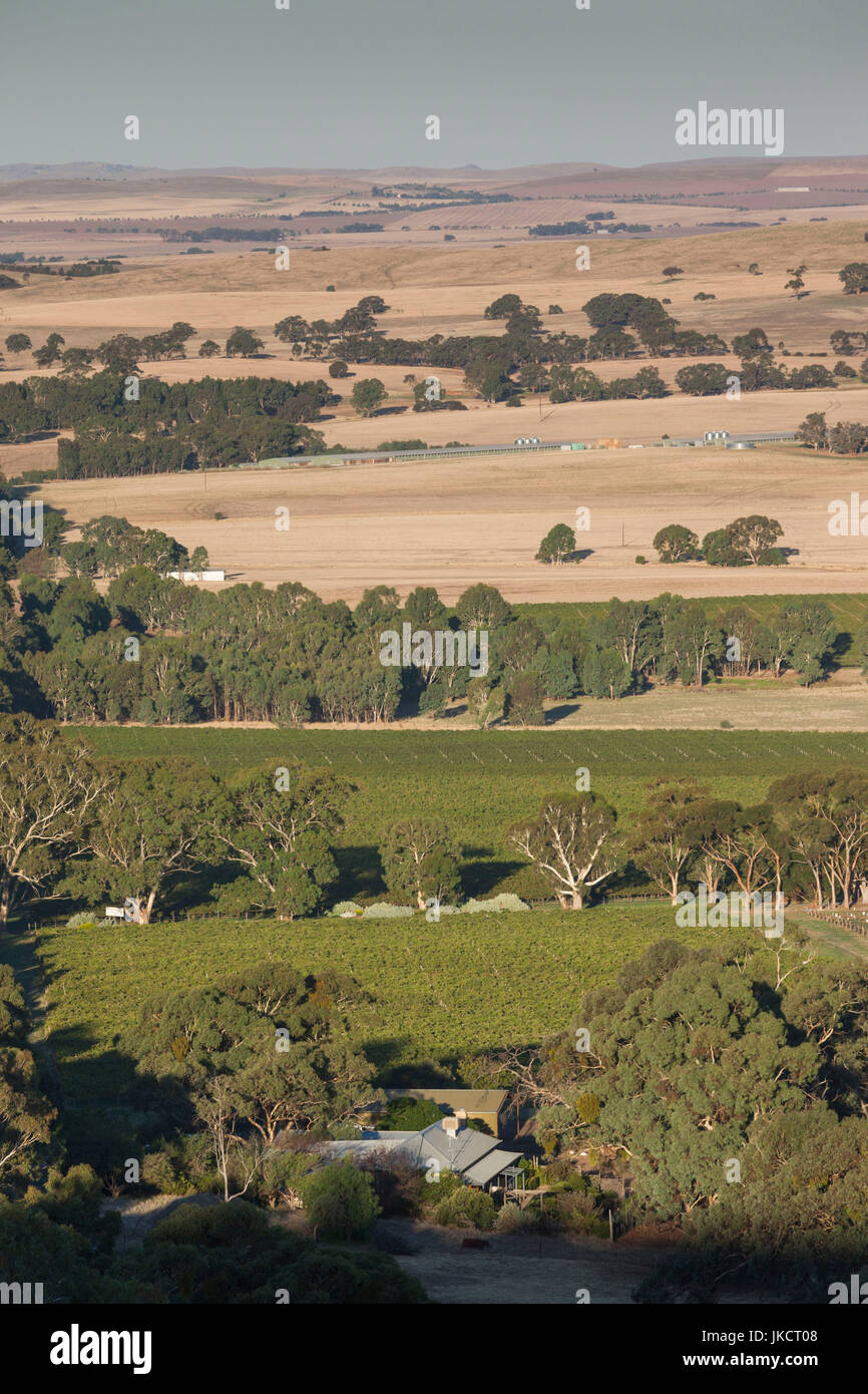 Australia, South Australia, Clare Valley, Clare, elevated view of ...