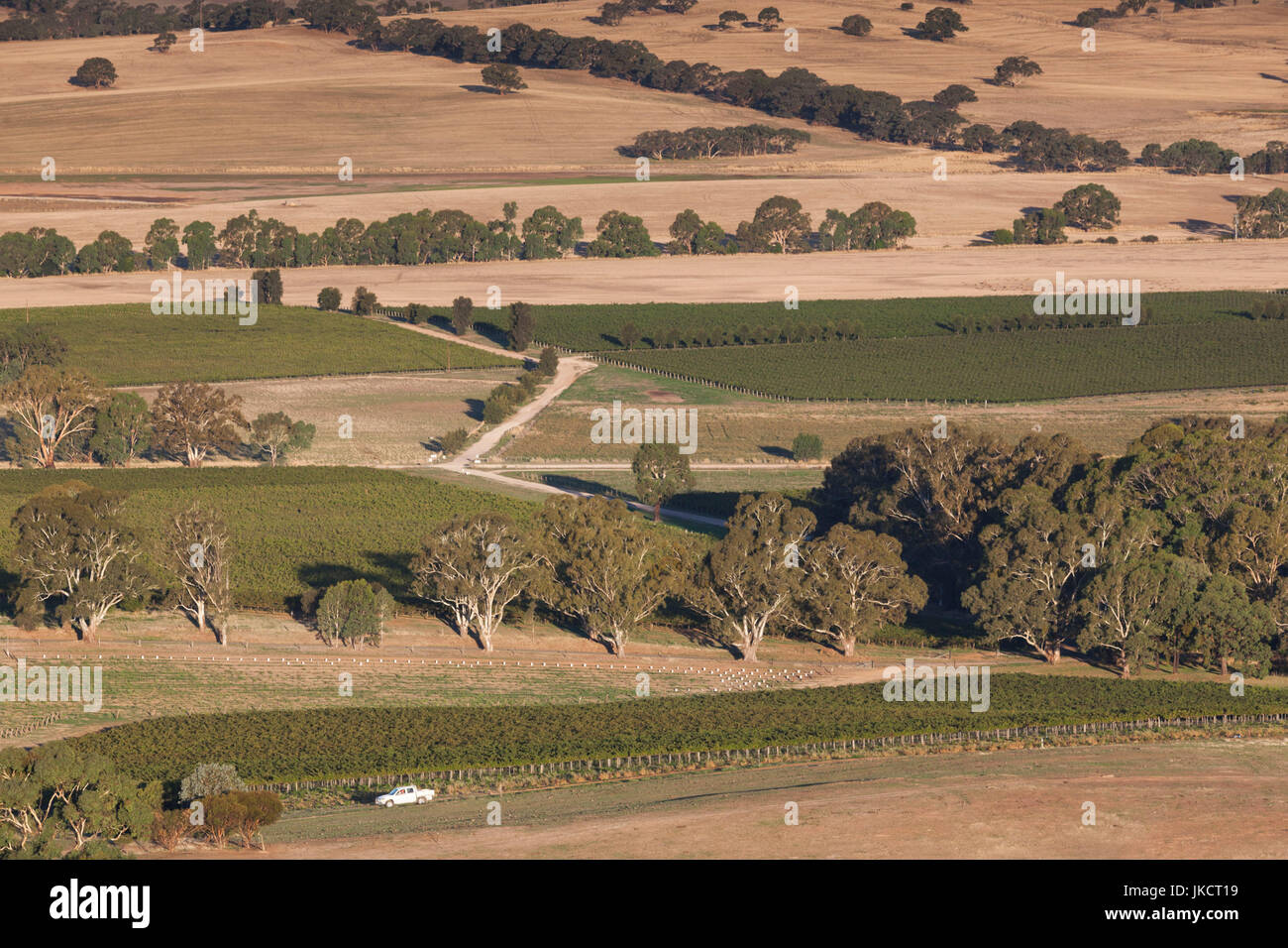 Australia, South Australia, Clare Valley, Clare, elevated view of ...
