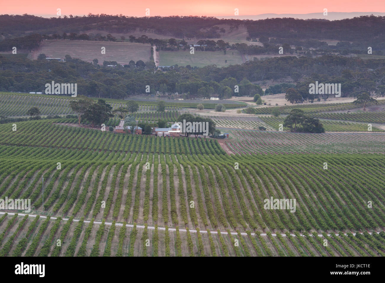 Australia, South Australia, Clare Valley, Clare, elevated view of ...