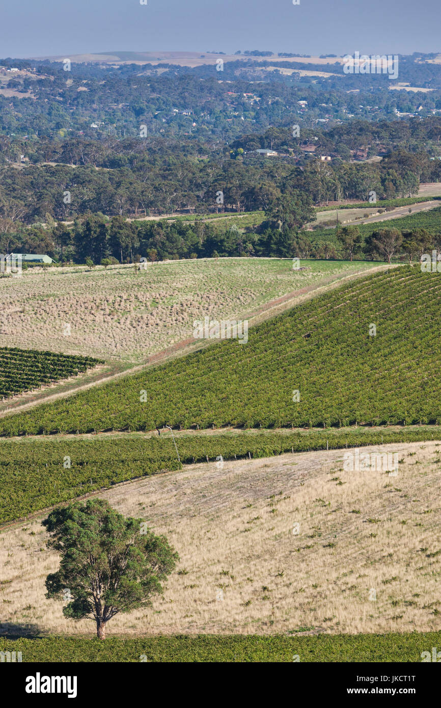 Australia, South Australia, Clare Valley, Clare, elevated view of ...