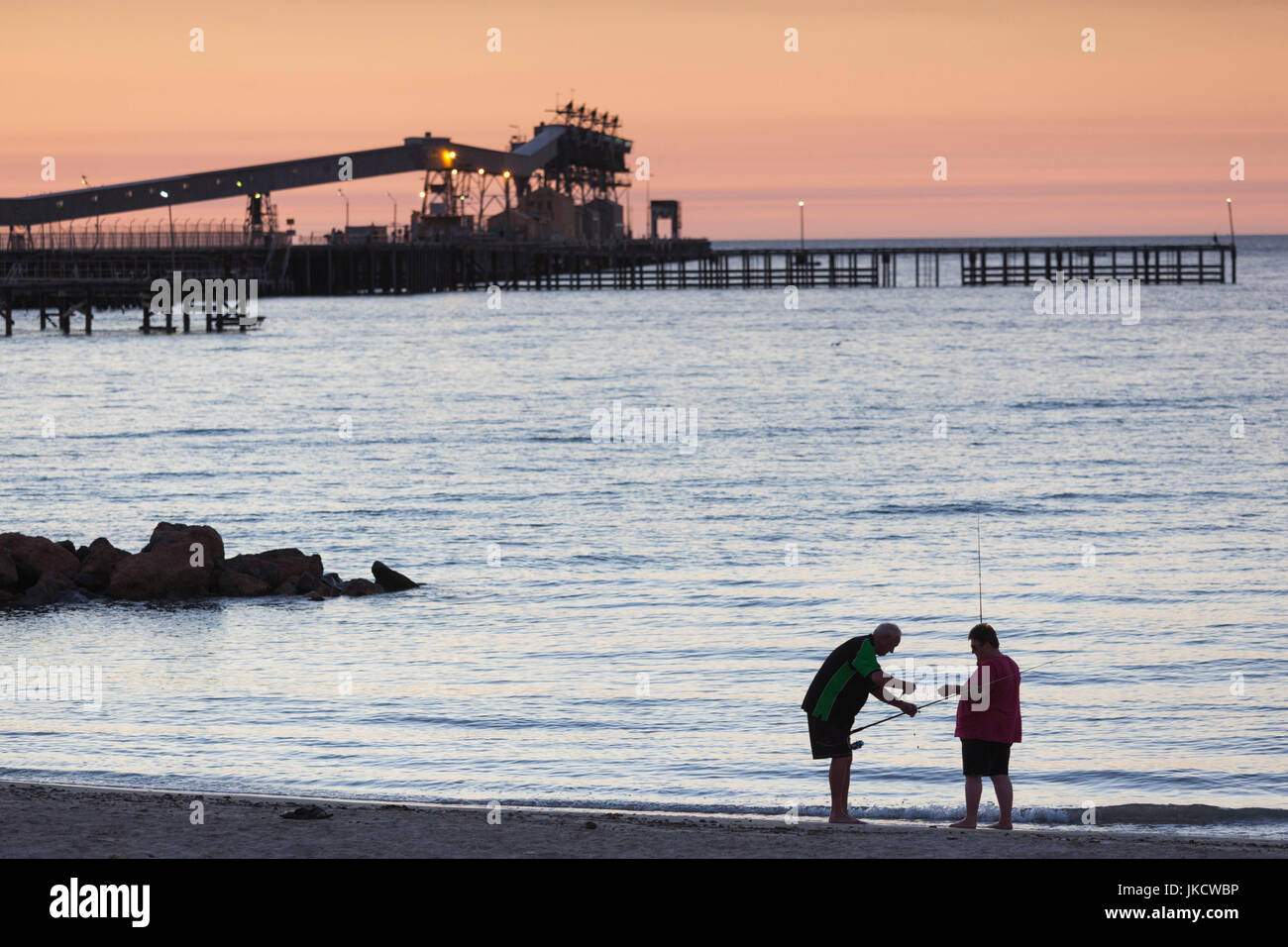 Australia, South Australia, Yorke Peninsula, Wallaroo, town jetty ...