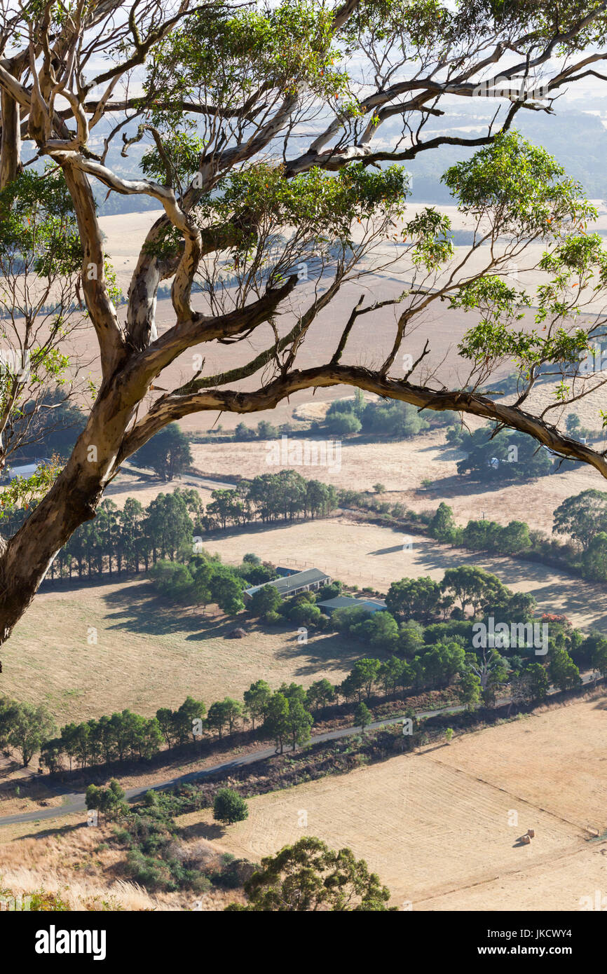 Australia, Victoria, VIC, Buninyong, elevated view of landscape from ...