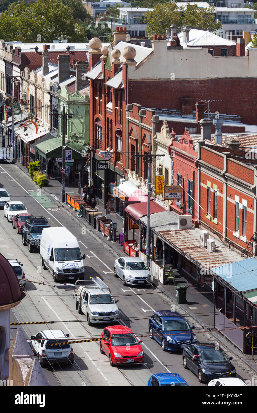 Australia, Victoria, VIC, Melbourne, Fitzroy, elevated view of ...