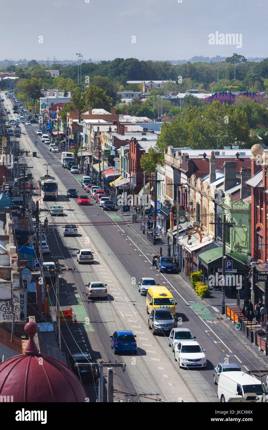 Australia, Victoria, VIC, Melbourne, Fitzroy, elevated view of ...