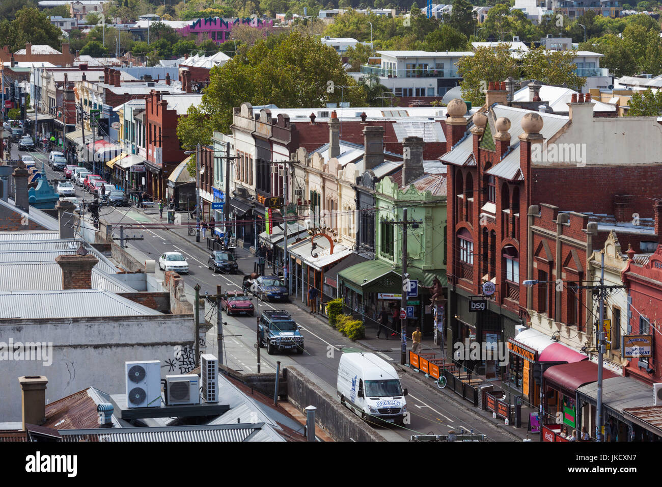 Australia, Victoria, VIC, Melbourne, Fitzroy, elevated view of ...