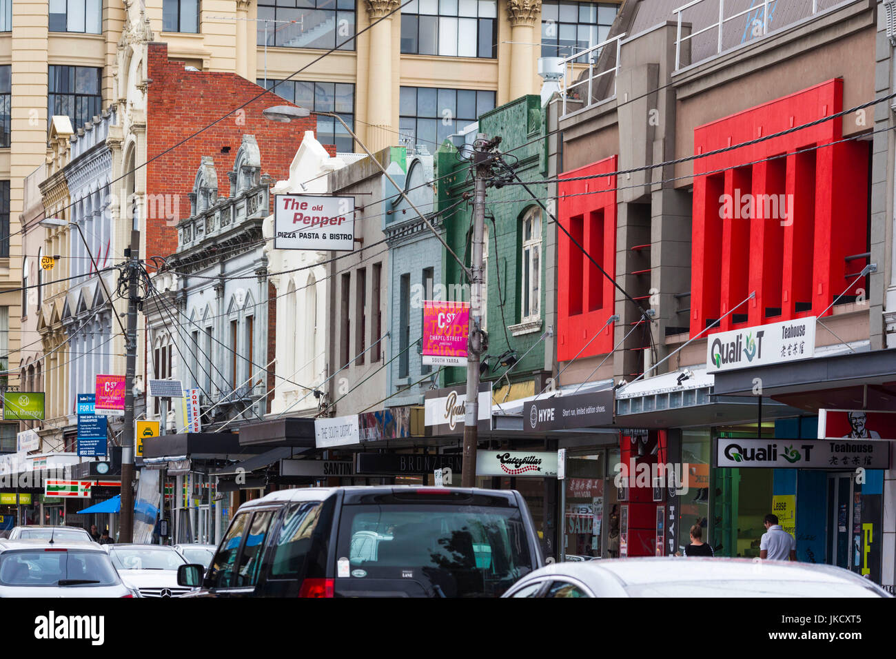 Australia, Victoria, VIC, Melbourne, Prahan, Chapel Street, traffic ...