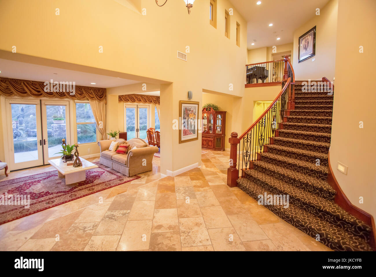 Beautiful stairs in Southern California home Stock Photo - Alamy