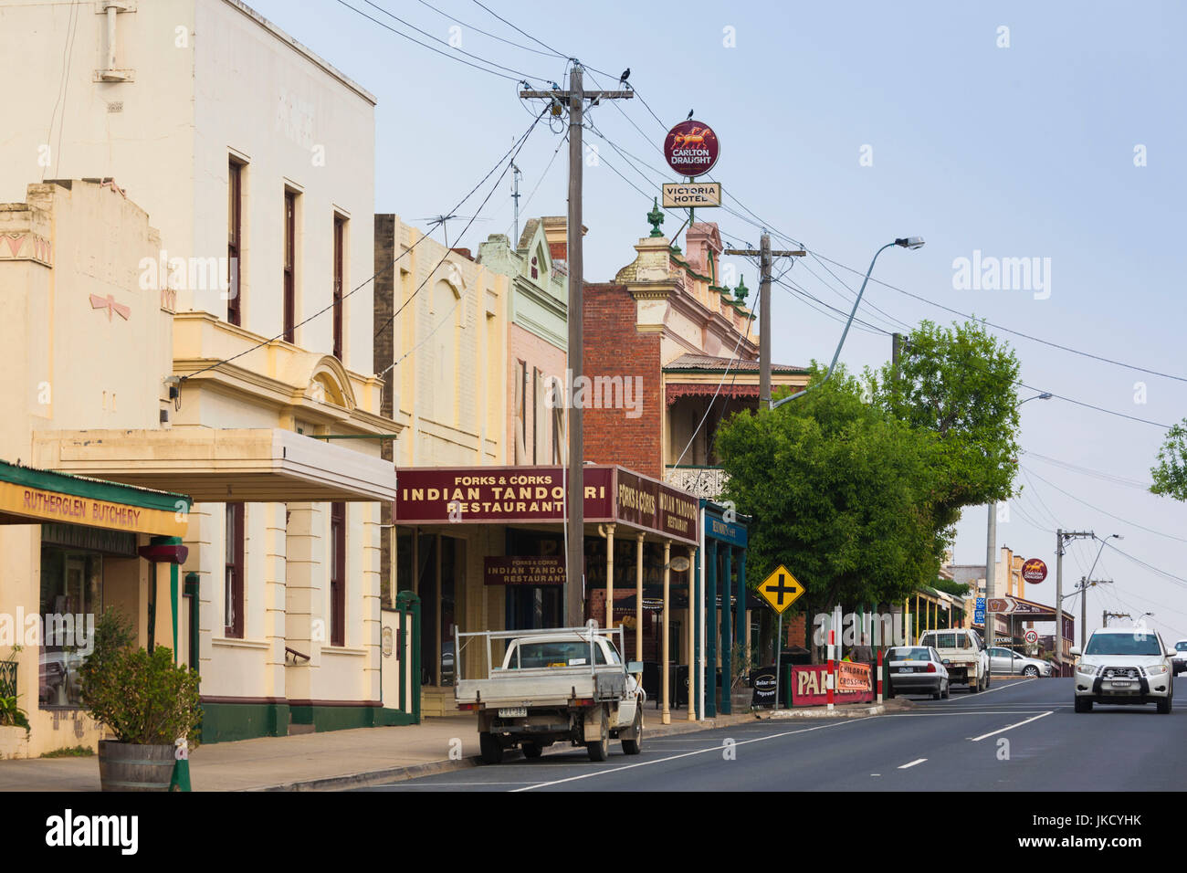 Australia, Victoria, VIC, Rutherglen, main road, daytime Stock Photo ...