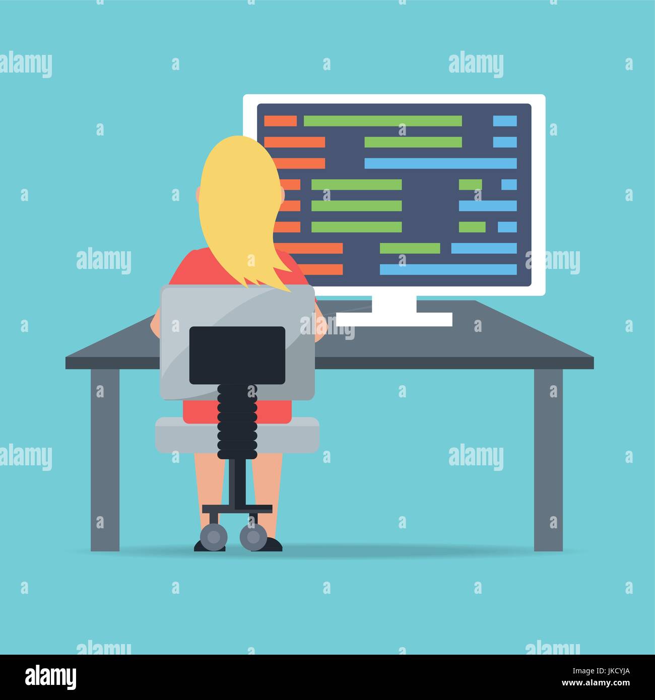 Web Developer Working On Computer Programming Coding Stock Vector Image And Art Alamy