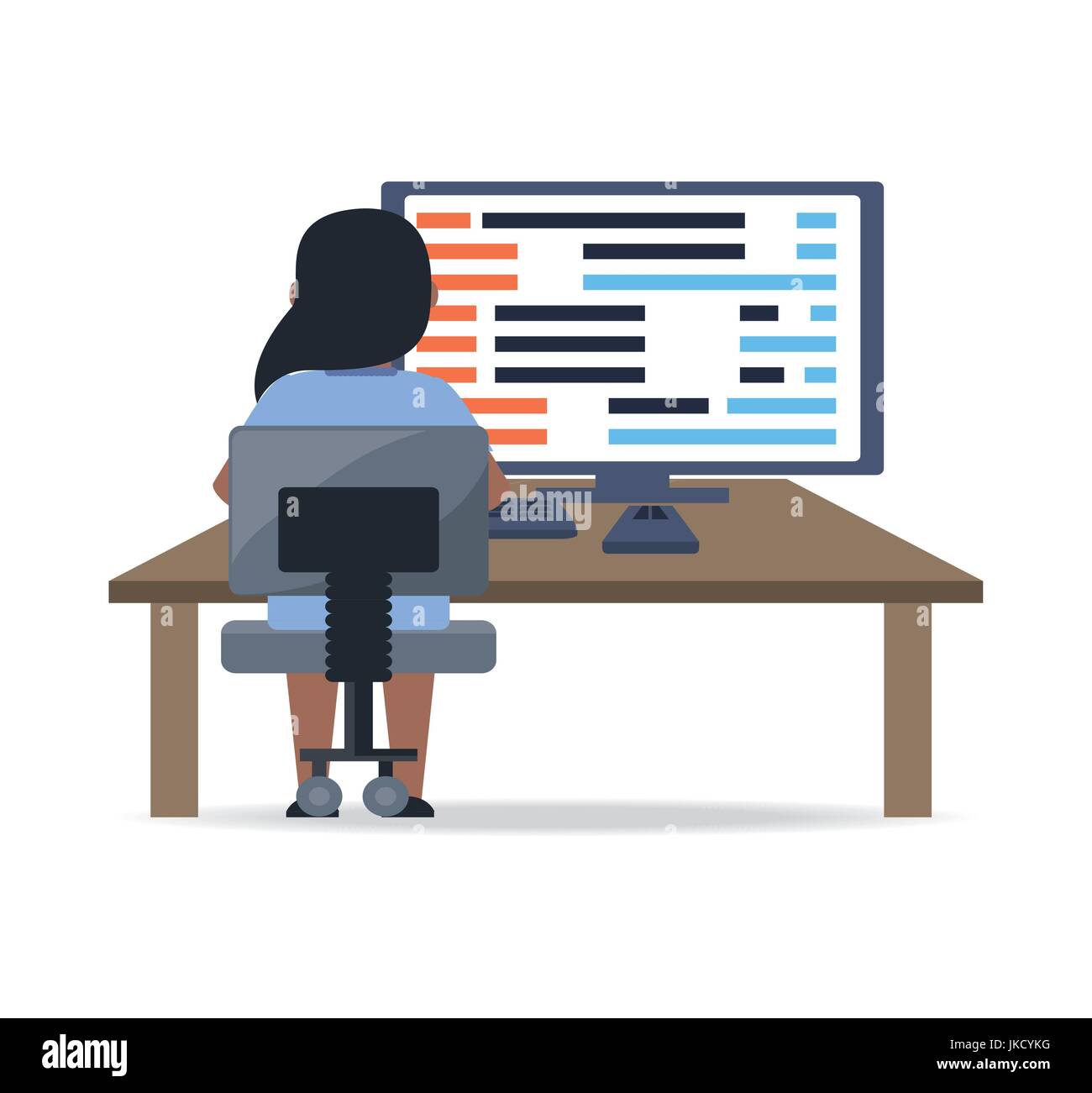 Web Developer Working On Computer Programming Coding Stock Vector Image And Art Alamy