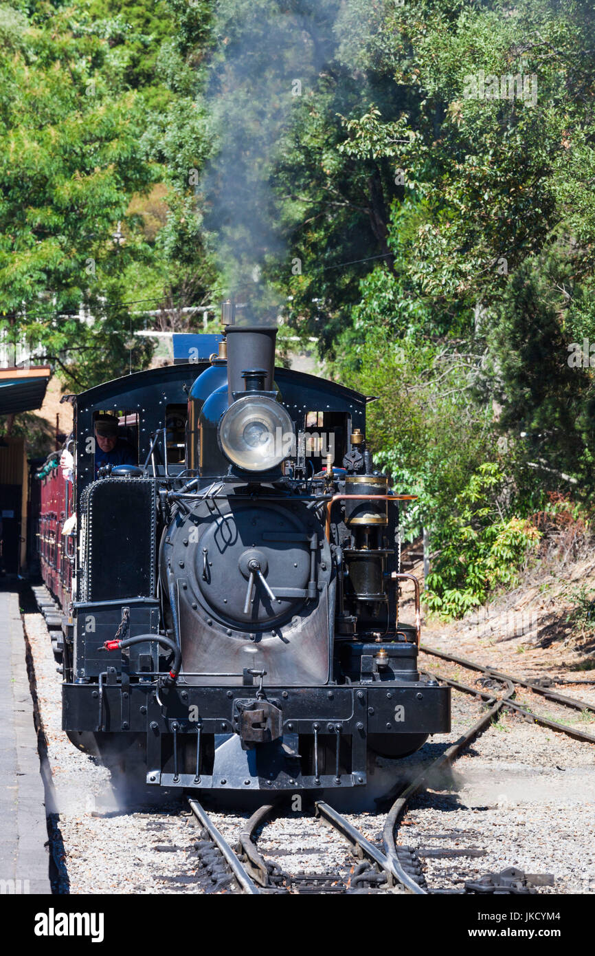 Australia, Victoria, VIC, The Dandenong Ranges, Belgrave, Puffing Billy steam train Stock Photo ...