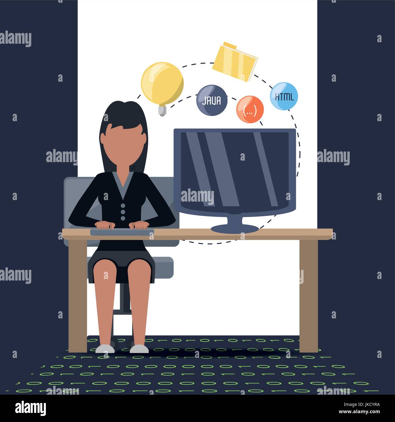 Web Developer Working On Computer Programming Coding Stock Vector Image And Art Alamy