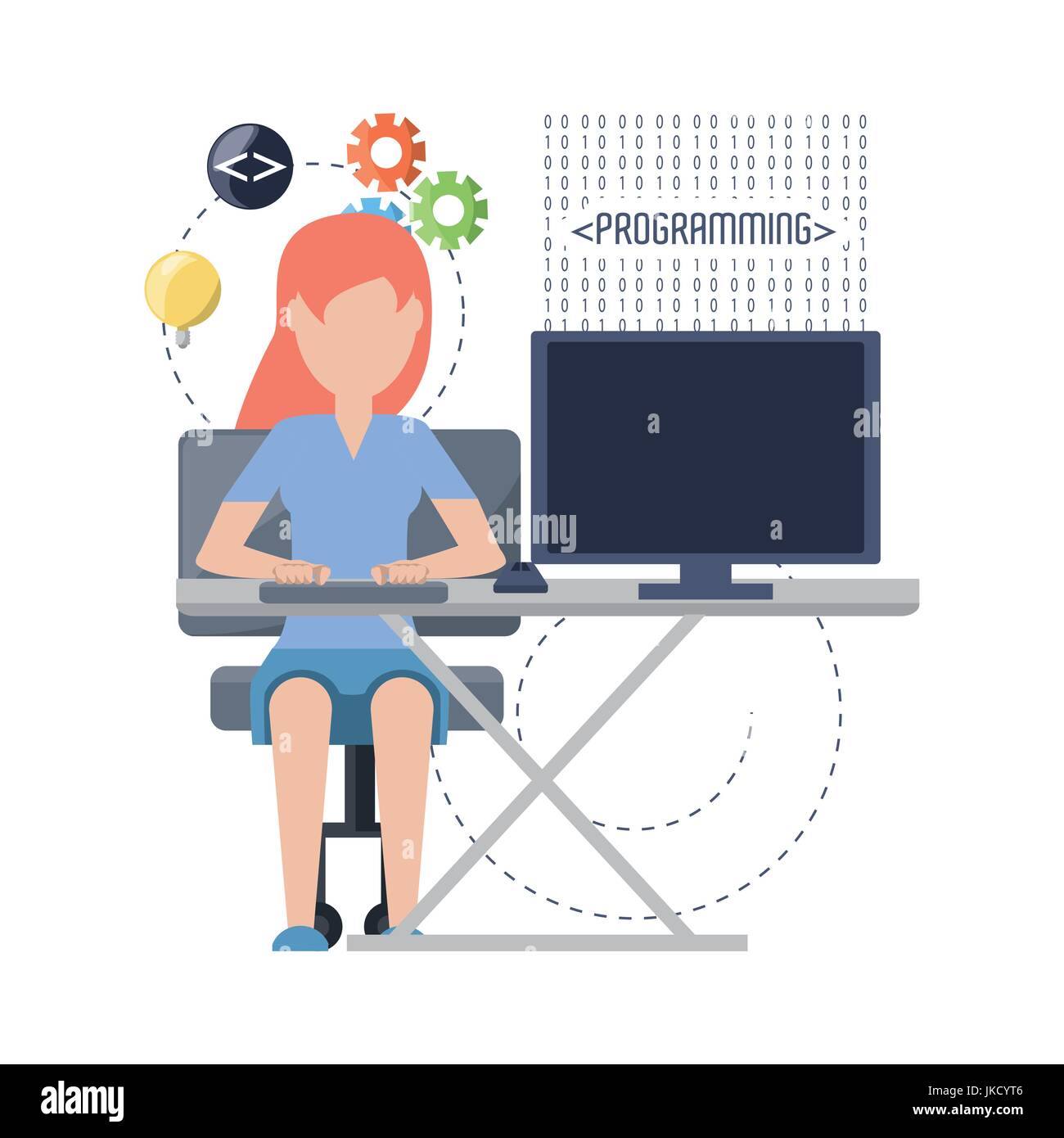 Web Developer Working On Computer Programming Coding Stock Vector Image And Art Alamy