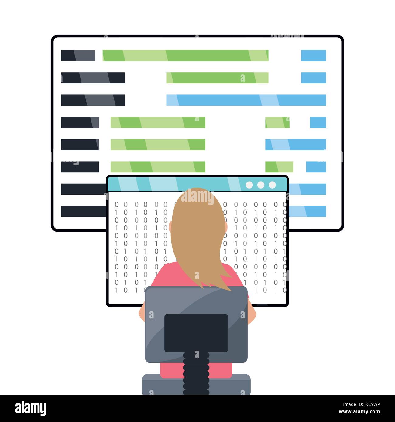 Web Developer Working On Computer Programming Coding Stock Vector Image And Art Alamy