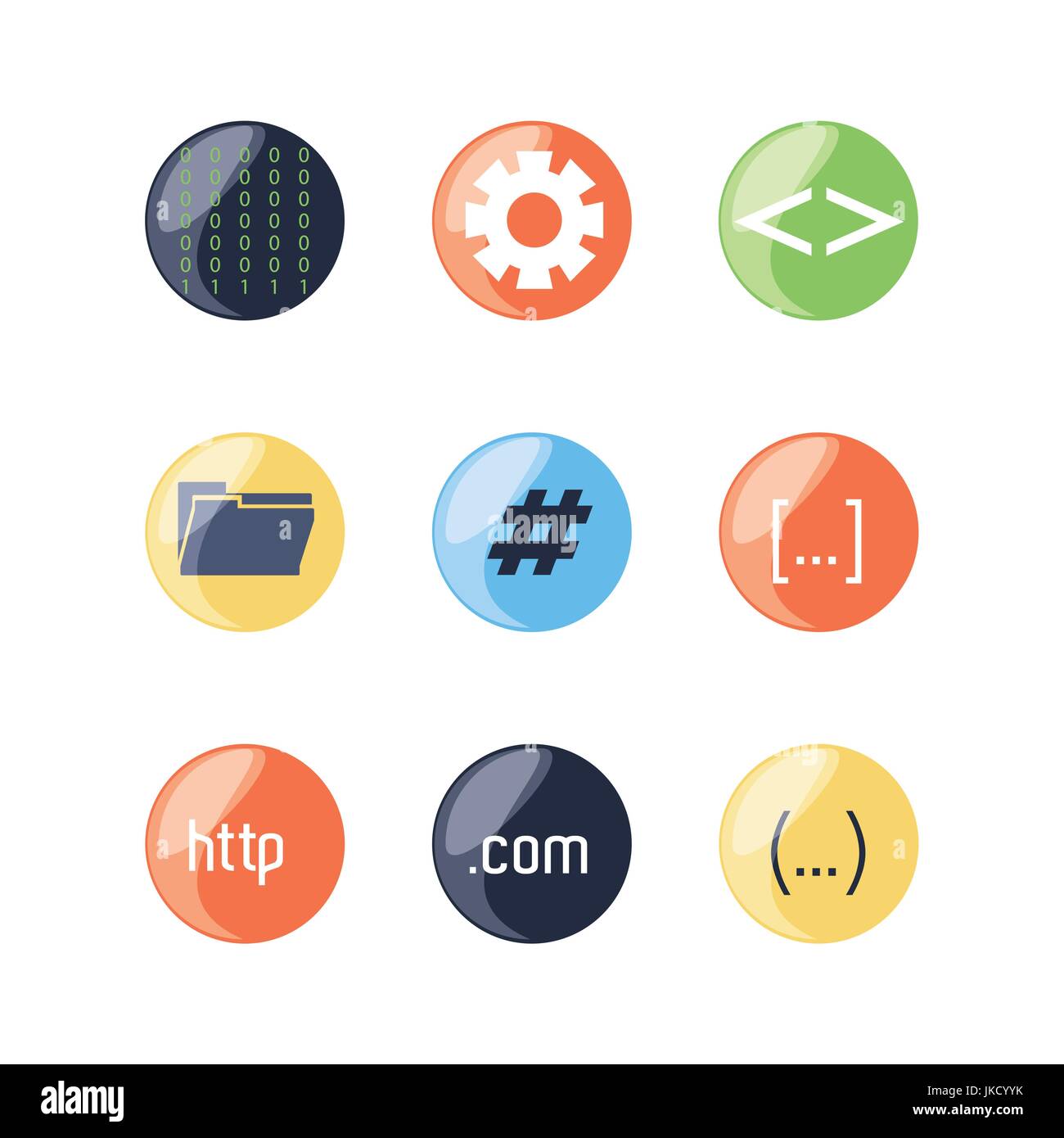 Set Of Programming Code Icons Stock Vector Image & Art - Alamy