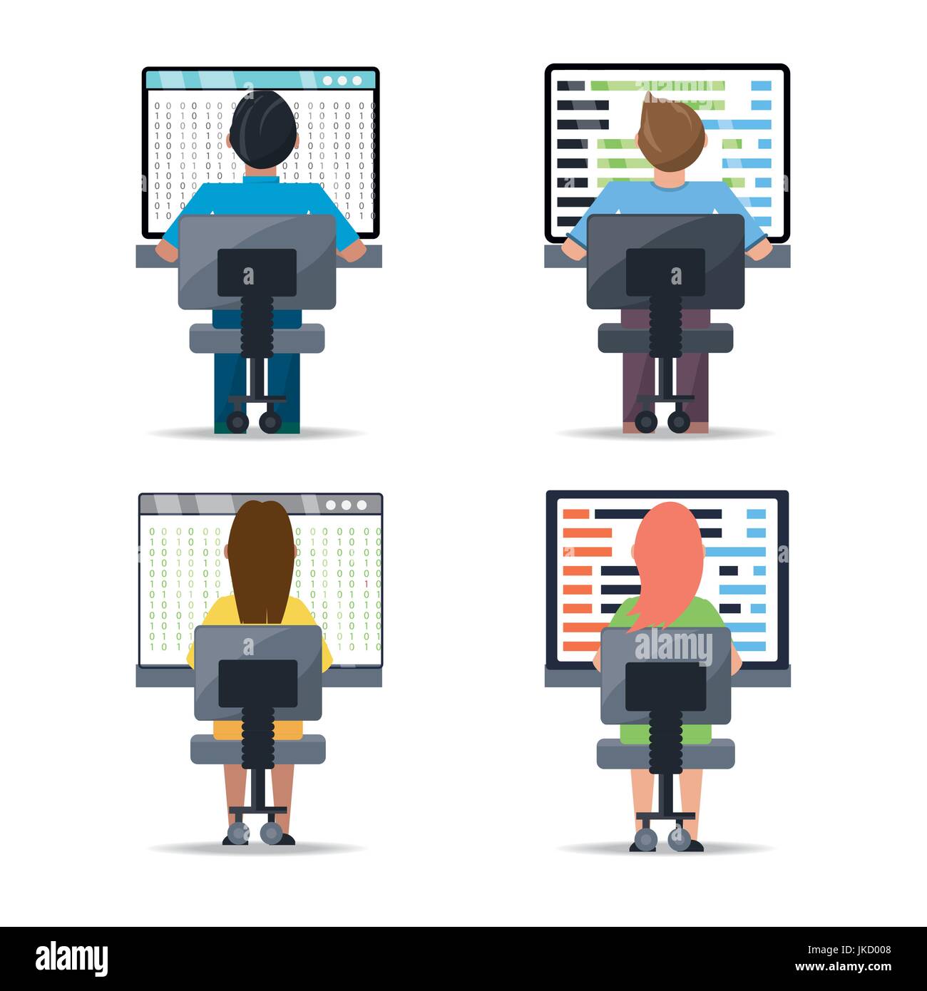 Web Developer Working On Computer Programming Coding Stock Vector Image And Art Alamy