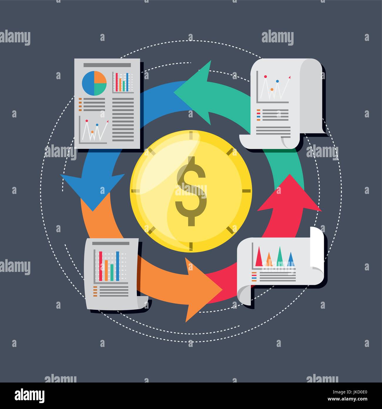 Laptop financial documents on Stock Vector Images - Alamy