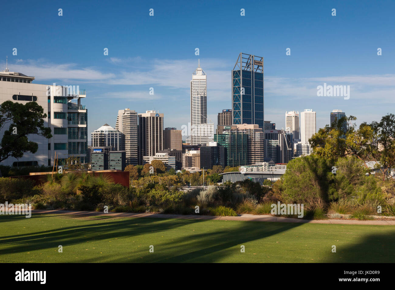 View Of The Perth Cbd Skyline From Kings Park High Resolution Stock ...