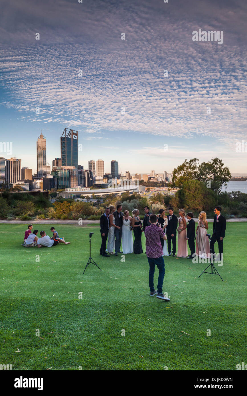 Australia, Western Australia, Perth, people on their way to school prom ...