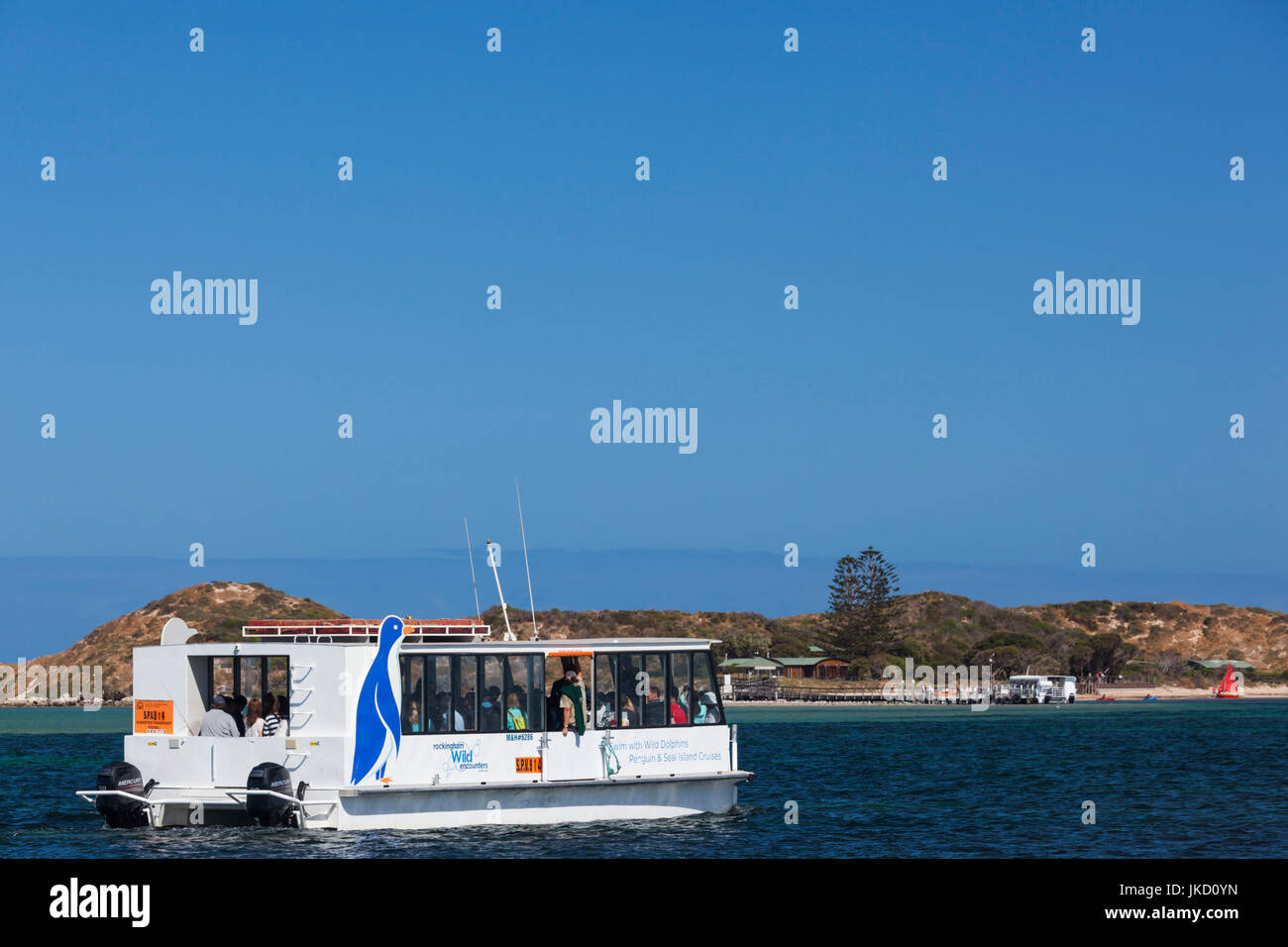 Australia, Western Australia, Rockingham, ferry to Penguin Island Stock ...