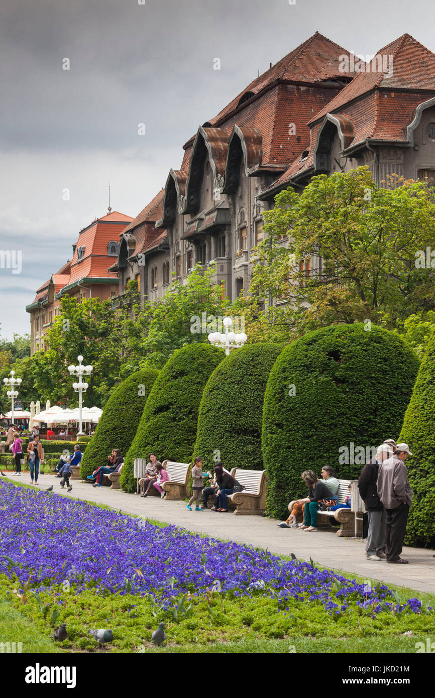Romania, Banat Region, Timisoara, Piata Victoriei Square, buildings ...