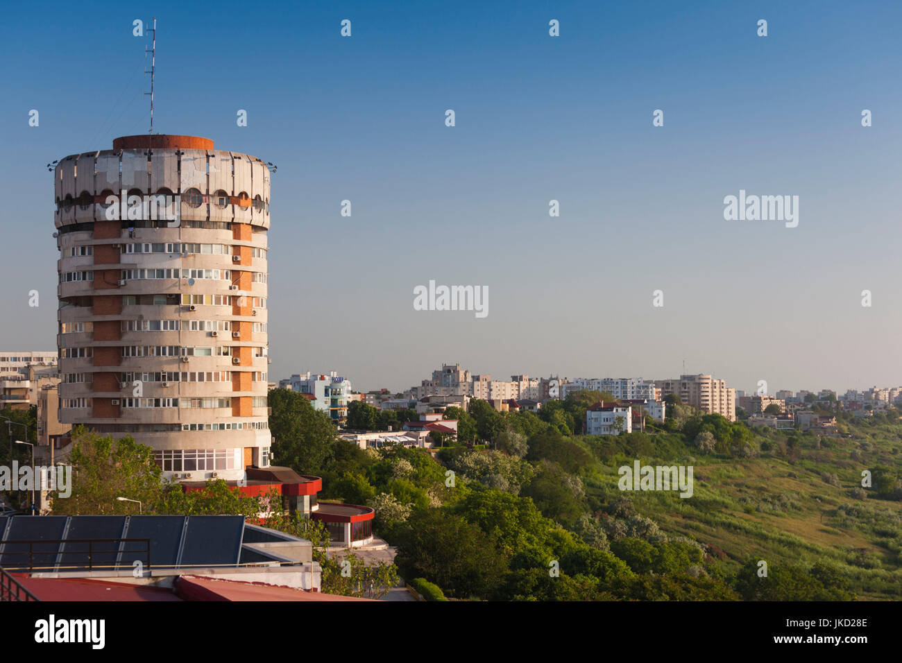 Romania, Black Sea Coast, Constanta, Modern Beach, elevated view of ...