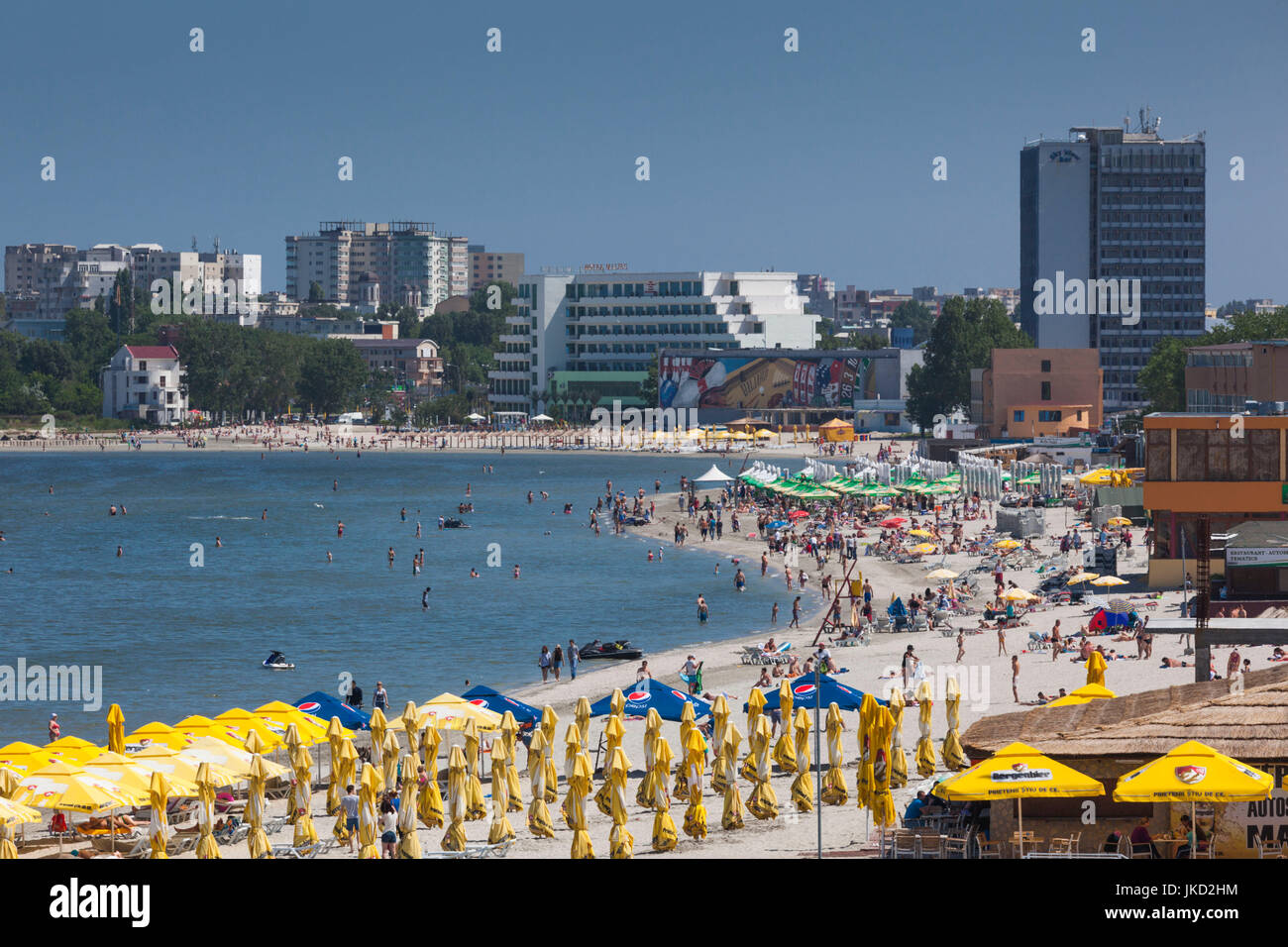 Romania, Black Sea Coast, Mamaia, elevated beach view Stock Photo - Alamy