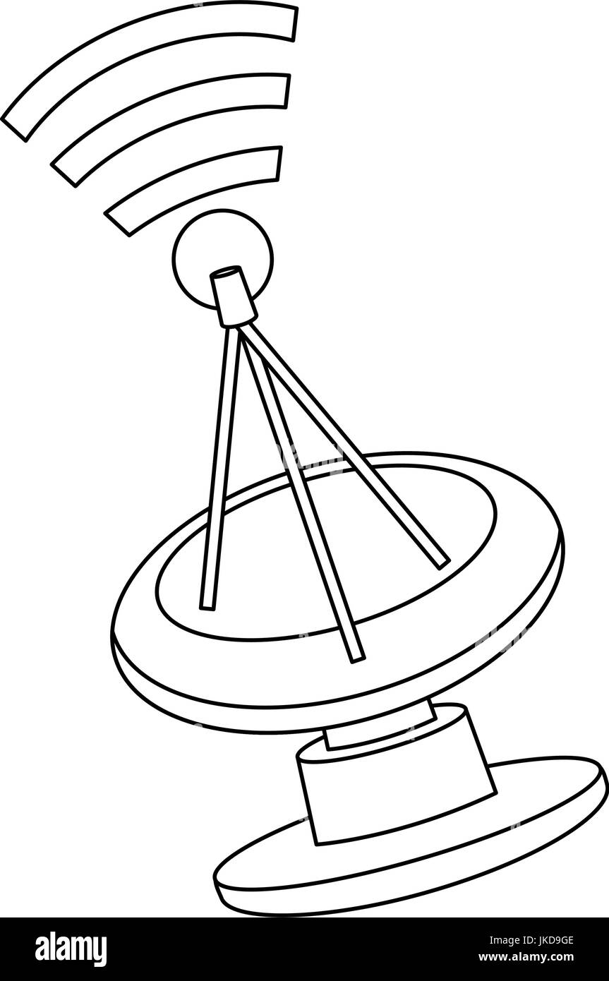 radar satellite dish communication antenna signal Stock Vector Image ...