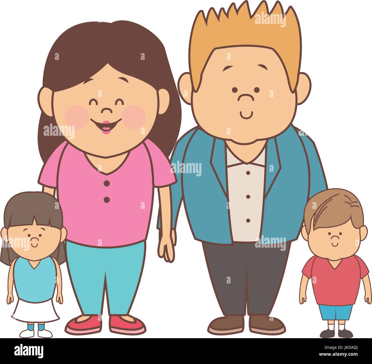 Stock vector illustration of a family portrait of parents and their ...