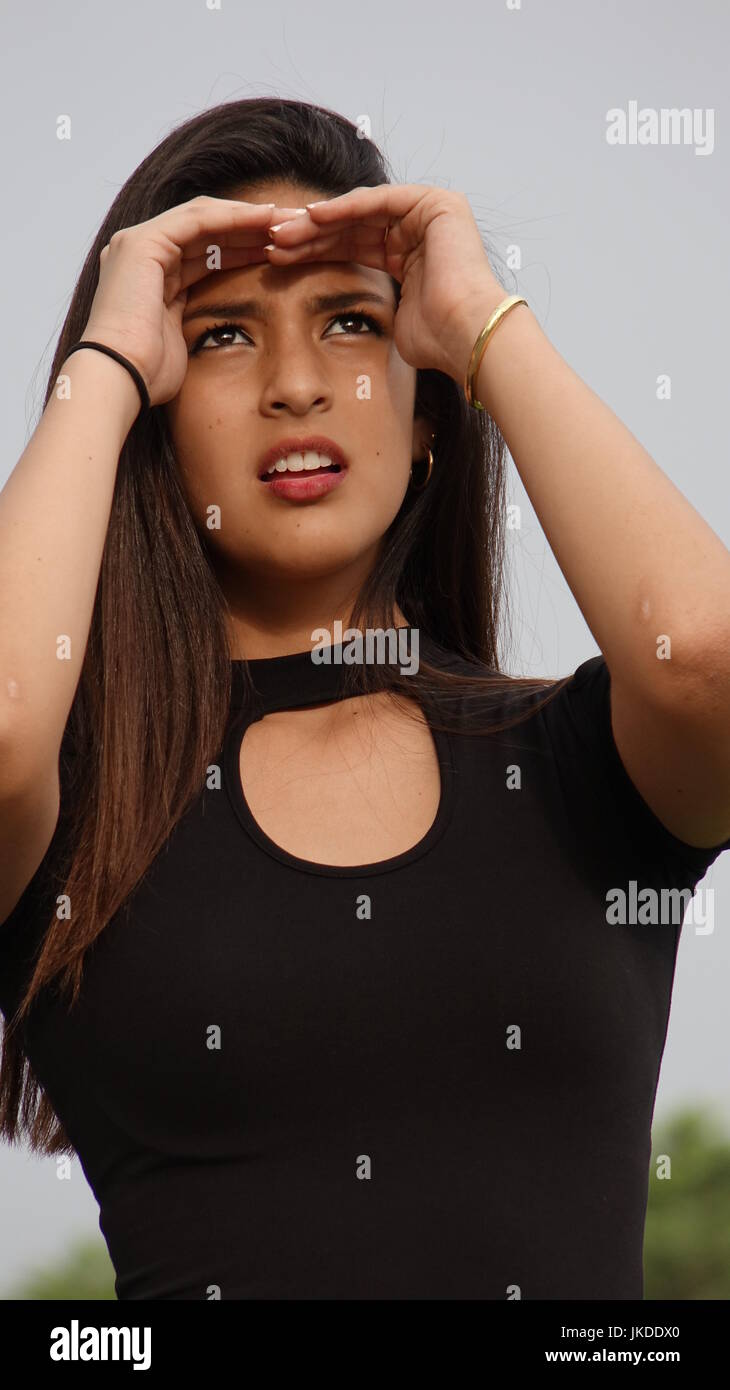 Worrisome Hispanic Person Stock Photo - Alamy