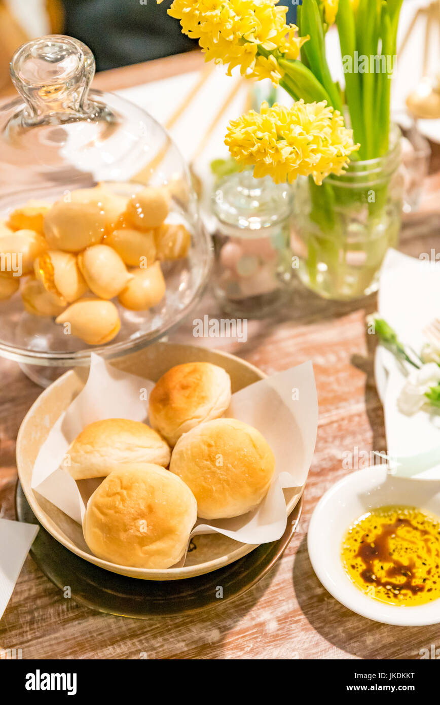Bread on dinning table for dinner Stock Photo - Alamy