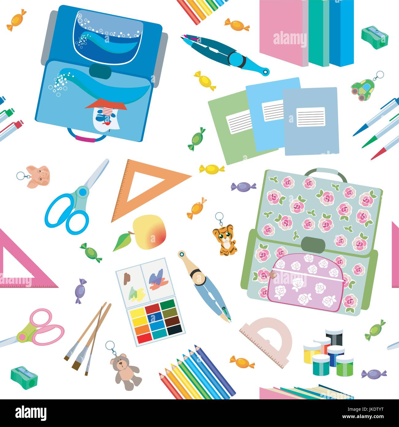 Watercolor kids seamless pattern Stock Vector Images - Alamy