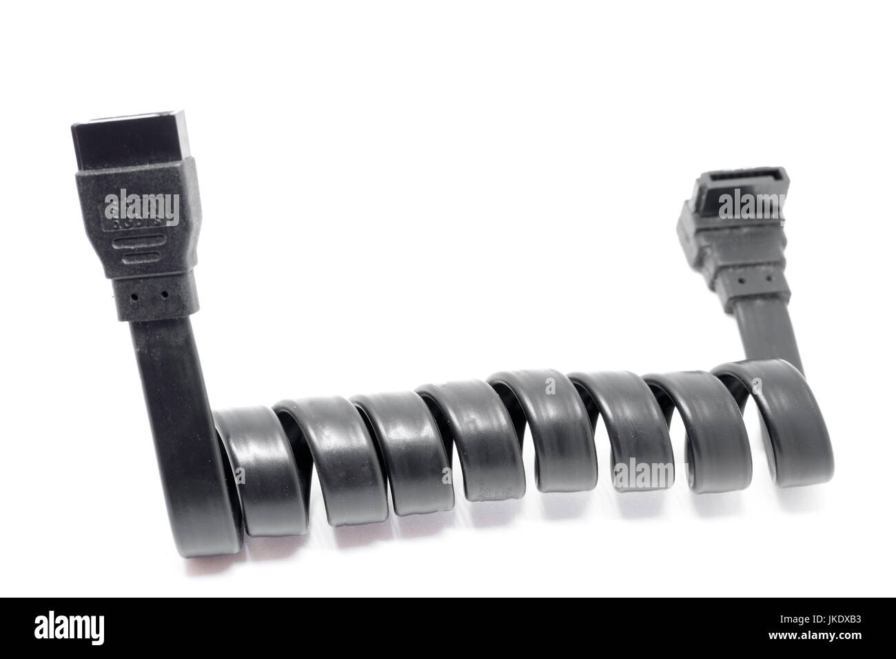 Serial ATA data cable and plug on white background Stock Photo - Alamy